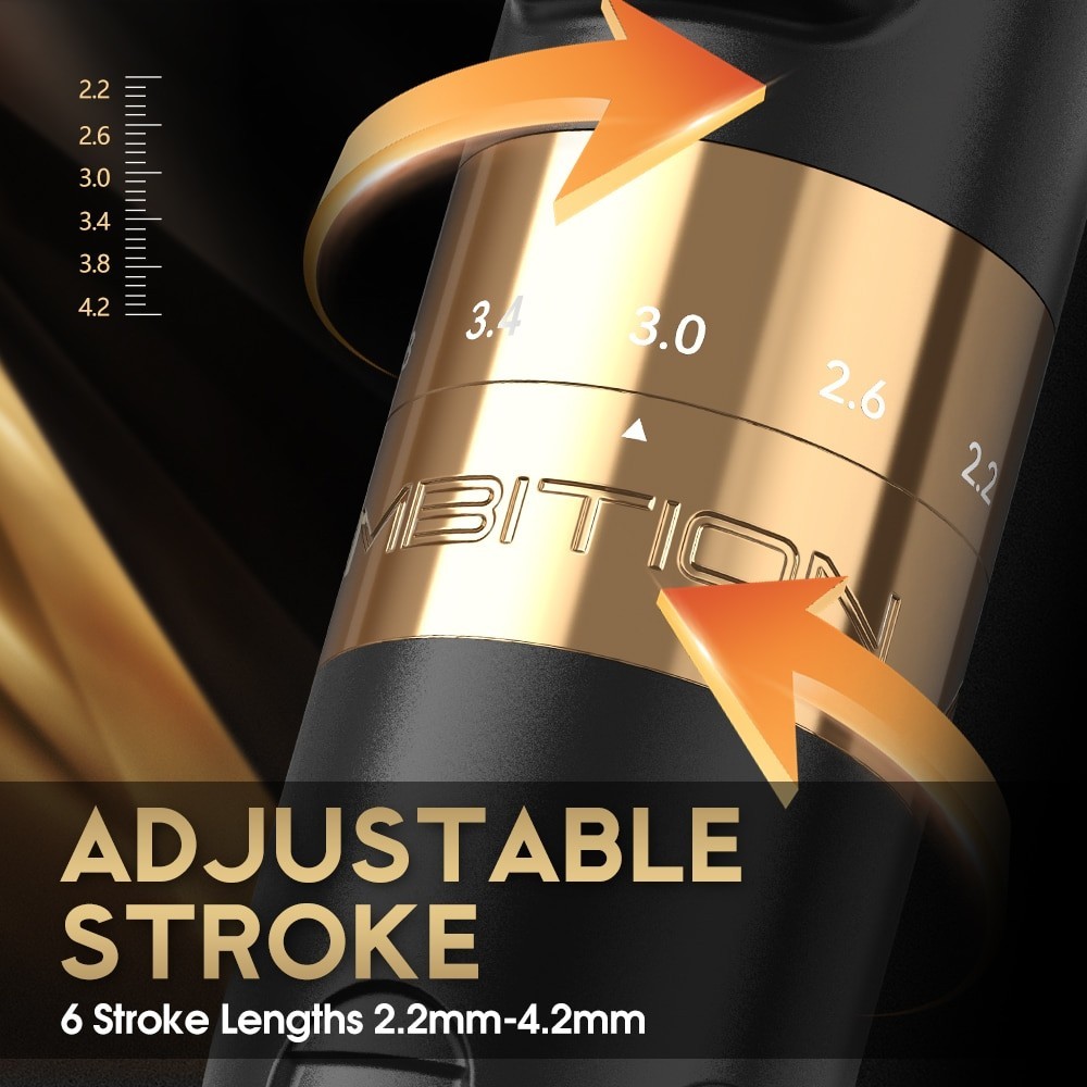 Ambition Seher 2.2-4.2mm 可調行程無線紋身機筆 2400mAh 彩色觸摸屏電池強無芯電機 | 蝦皮購物