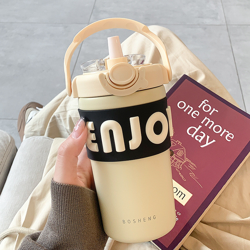 簡約保溫杯女士高顏值咖啡杯隨行吸管水杯便攜304不鏽鋼杯子ins風 | 蝦皮購物