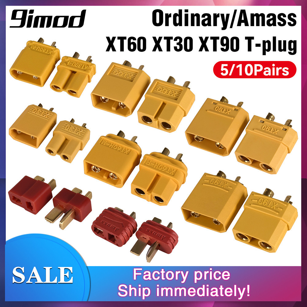 9imod 5/10pairs XT60 XT30 XT90 T 型插頭公母子彈頭連接器 Amass XT30U XT6 | 蝦皮購物