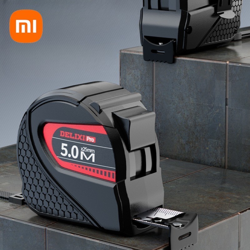Xiaomi 適用於小米德力西不銹鋼捲尺尼龍防水耐磨鋼捲尺高精度量米尺 蝦皮購物