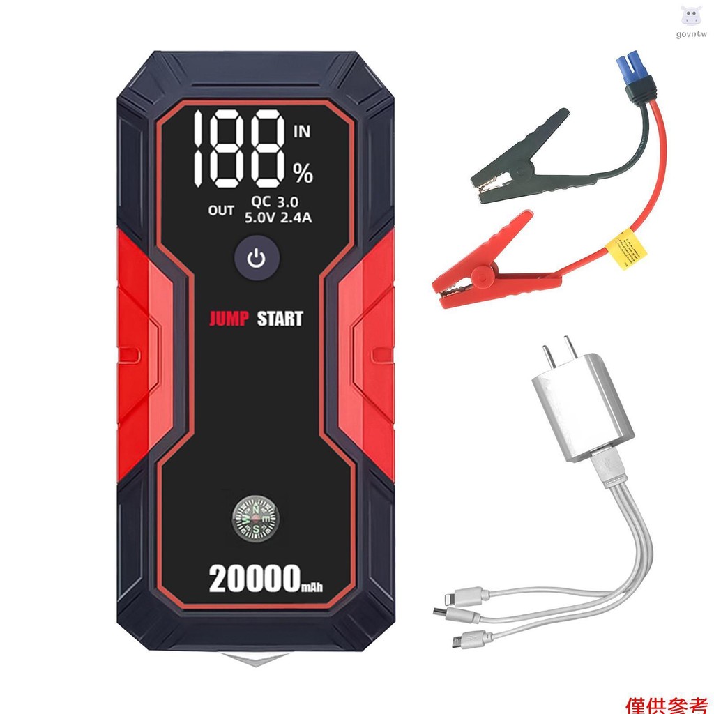 至 5.0l 12v 汽車電池 3.5l 柴油 Usb 電池至 5.0l Jump 20000mah 12v 柴油 Us | 蝦皮購物