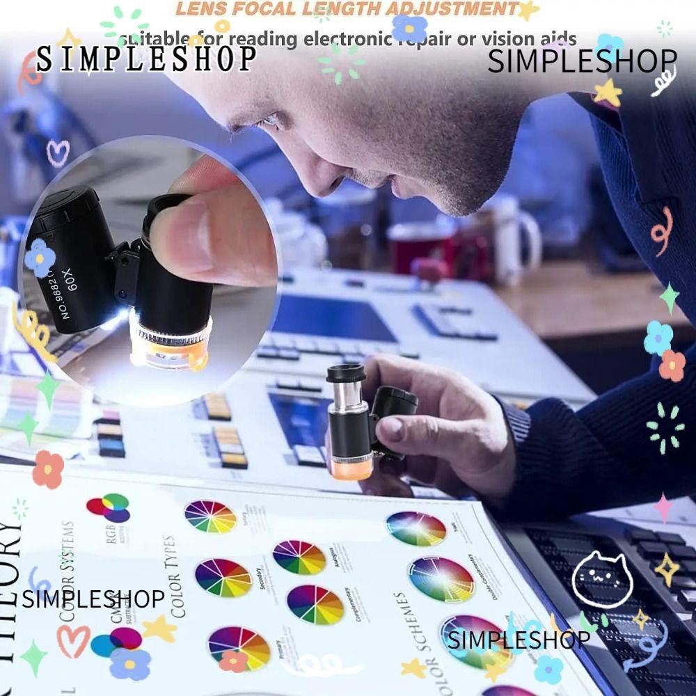 Simpleshop 迷你袖珍顯微鏡,60 倍鑑定古董珠寶商放大鏡,便攜式手持式 LED 紫外線放大鏡 | 蝦皮購物