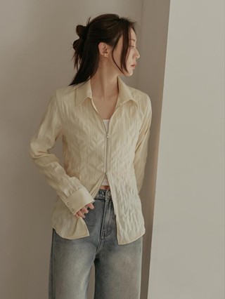 【Codibook】韓國 common unique 赫店皺紋雙向襯衫[預購]襯衫 女裝 | 蝦皮購物