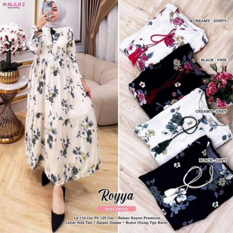 Alila 2 的 Royya MIDI 連衣裙 LD 110 人造絲高級圖案 | 蝦皮購物