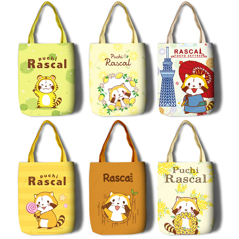puchi Rascal 小浣熊 浣熊拉斯卡爾 可愛的 帆布 購物袋 斜背包包 | 蝦皮購物
