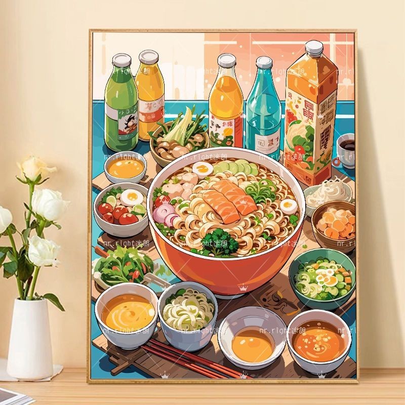 40*50cm diy數字手工油畫彩繪畫手繪畫填色畫居家裝飾 | 蝦皮購物