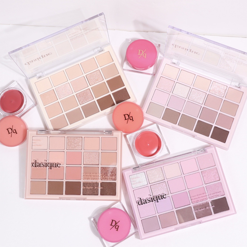 [庶務客] Dasique 20色眼影盤 霧面 亮片 亮面 腮紅 大地色眼影 薰衣草 奶茶 | 蝦皮購物