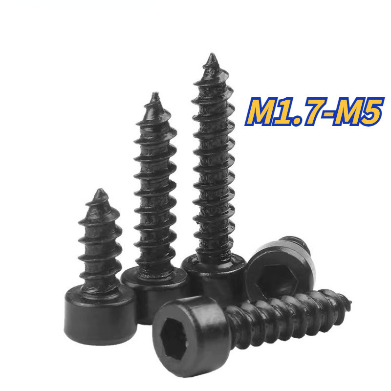 【XNY】8.8級鐵黑內六角自攻螺絲釘圓柱頭杯頭尖尾自攻小螺釘 M1.7M2/M2.3/M3/M3.5/M4/M5 | 蝦皮購物