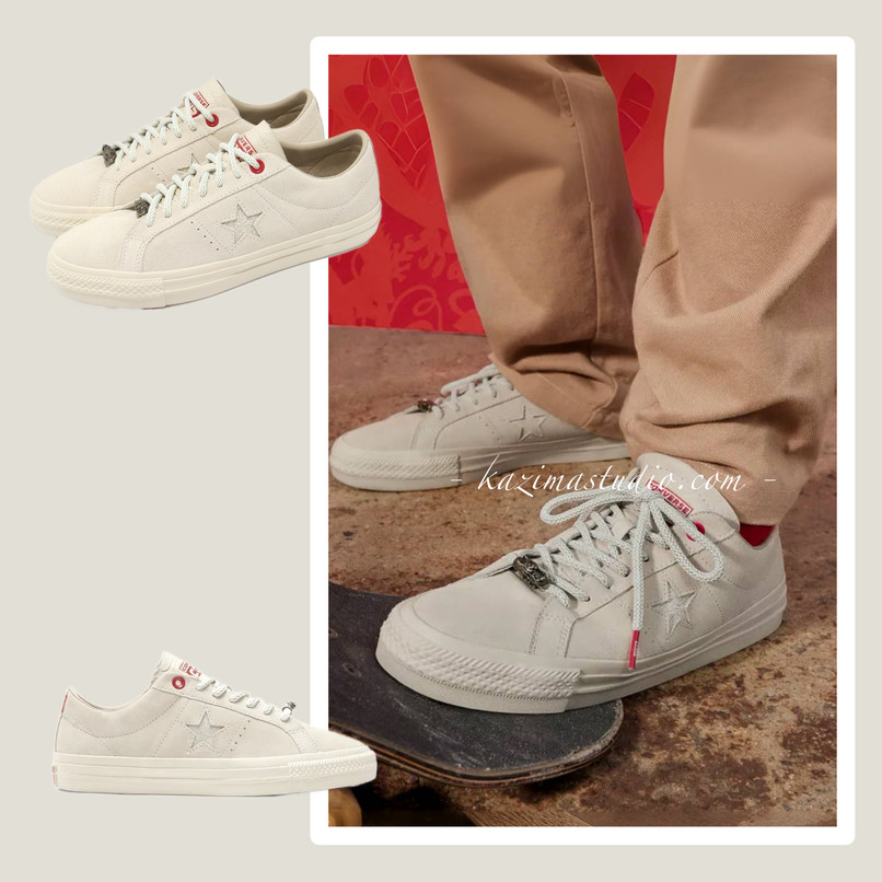 Kazima ｜Converse One Star Pro 龍年限定 龍頭 滑板鞋 米白 燕麥 麂皮 A08697C | 蝦皮購物