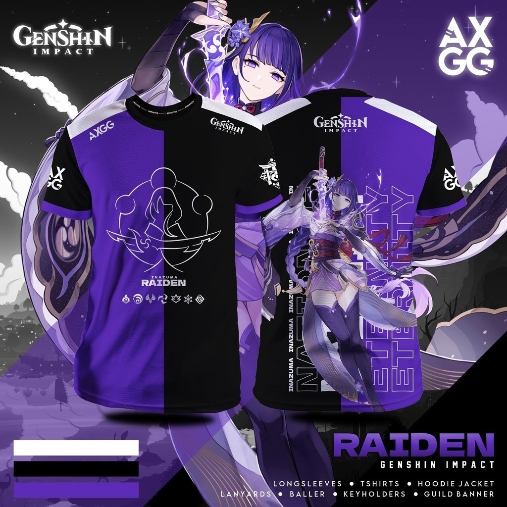 Genshin cool “AXGG Impact 星座 - Raiden”遊戲襯衫 T 恤 | 蝦皮購物