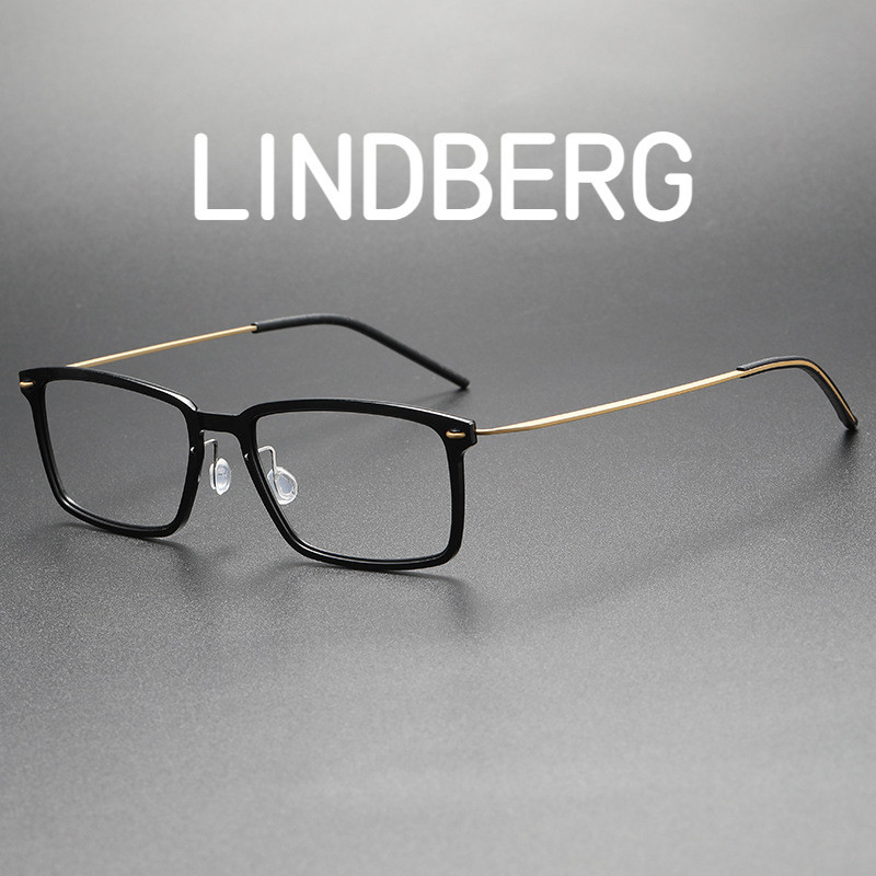 【TOTU眼鏡】金屬框眼鏡 超輕6克 LINDBERG設計師手工眼鏡 純鈦眼鏡架 6528林德伯格同款 無螺絲尼龍商務方 | 蝦皮購物