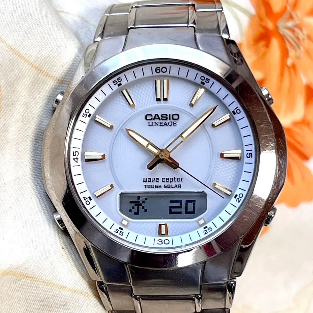 CASIO 手錶 WAVE CEPTOR LINEAGE 電波 太陽能 世界時鐘 mercari 日本直送 二手 | 蝦皮購物