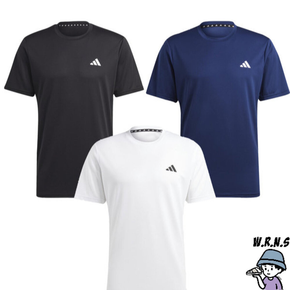 Adidas 男裝 短袖上衣 排汗 黑/藍/白IC7428/IC7429/IC7430 | 蝦皮購物