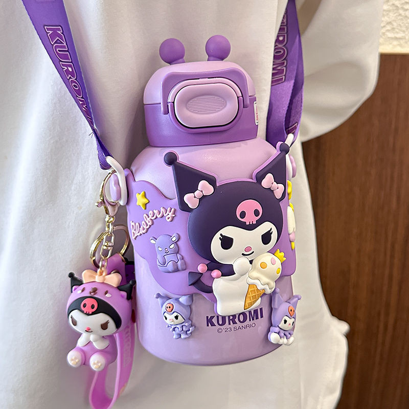 【夏季爆品】2024新款 庫洛米 兒童保溫杯 480ML 女生 高顏值 ins 學生 大容量 316不銹鋼 水杯 | 蝦皮購物