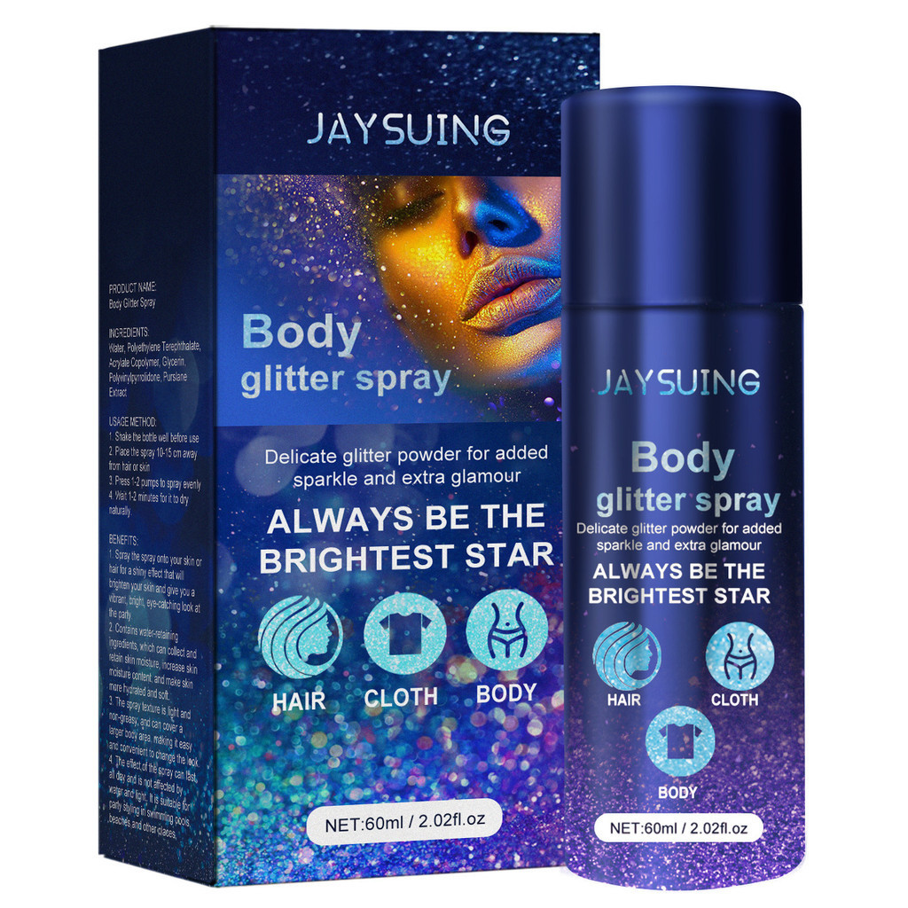 Belphoebe 60ml Jaysuing Glitter Spray 面部身體鎖骨頭髮高光噴霧派對氣氛高光閃粉 | 蝦皮購物