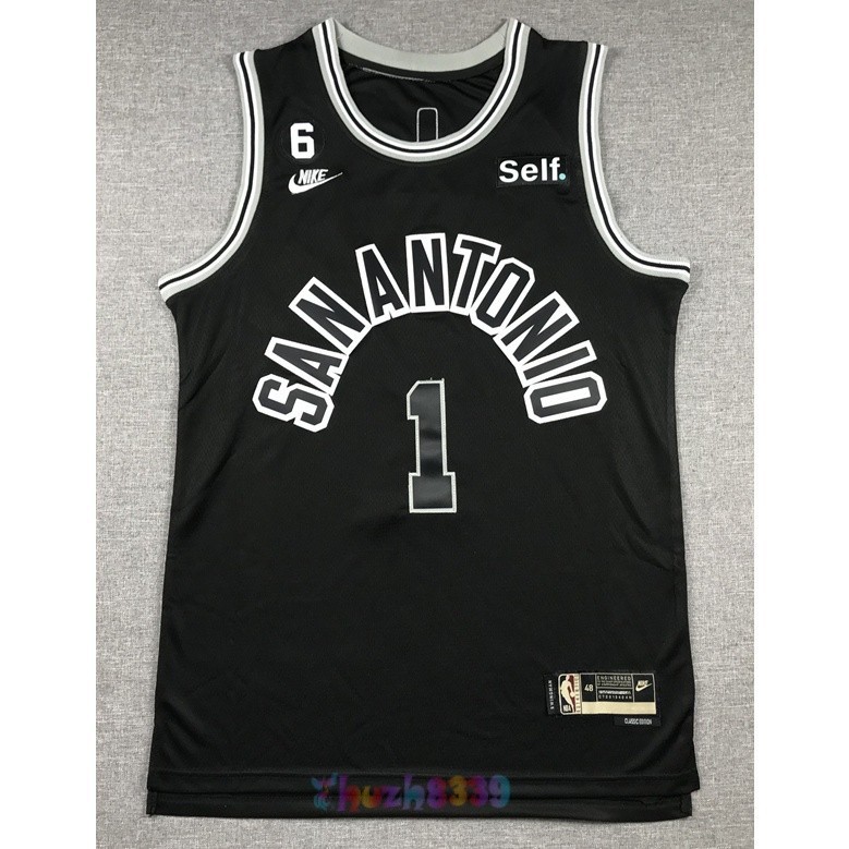 刺繡5種款式 2023 Nba 球衣 聖安東尼奧 馬刺隊 1號 文班亞馬 黑色 籃球球衣 Xrye Tng1 蝦皮購物 