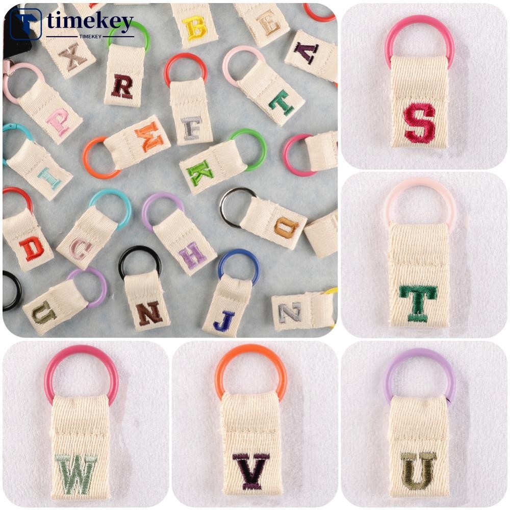 [TME] 馬卡龍色 26 個英文字母衣架帶 DIY 初始名稱鑰匙扣行李包挂件 | 蝦皮購物