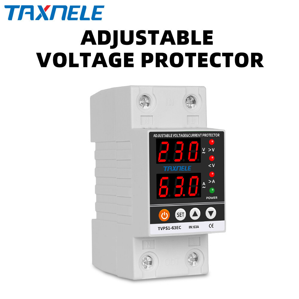 Taxnele 雙顯示可調電壓保護器過壓電流和欠壓保護 63A 220V 230V 導軌 | 蝦皮購物