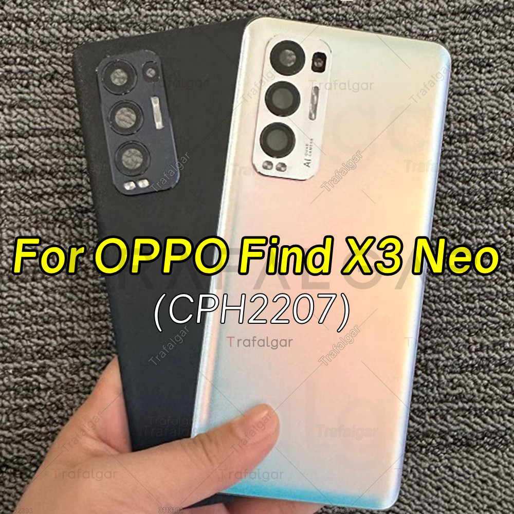 Oppo Find X3 Neo 5G CPH2207 玻璃電池後蓋後殼門殼帶相機鏡頭更換+貼紙 | 蝦皮購物
