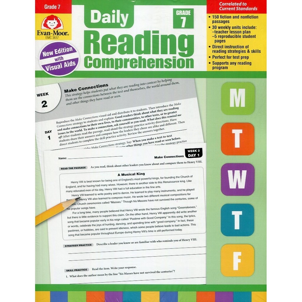 Daily Reading Comprehension, Grade 7 - Teacher Edition (2018 Revised ...