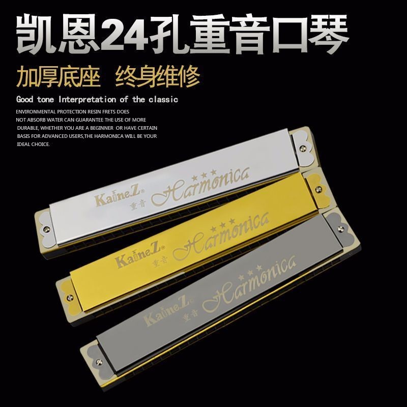 上海凱恩24孔重音口琴K2402-1加厚版演奏口琴樂器 | 蝦皮購物
