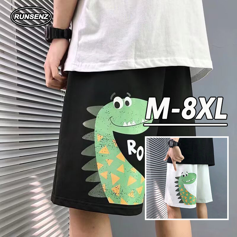 M-8XL 韓版潮牌卡通短褲男 大尺碼五分褲 寬褲 男生五分褲 鬆緊腰抽繩綁帶 加大尺碼運動褲 | 蝦皮購物