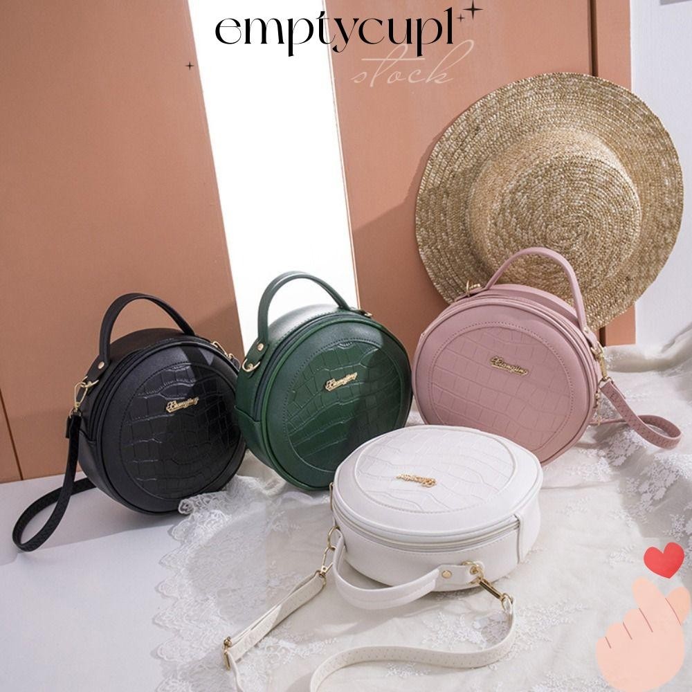 EMPTYCUP單肩包,鱷魚圖案PU皮革小圓包,時尚旅行手提包大容量純色斜挎包 | 蝦皮購物