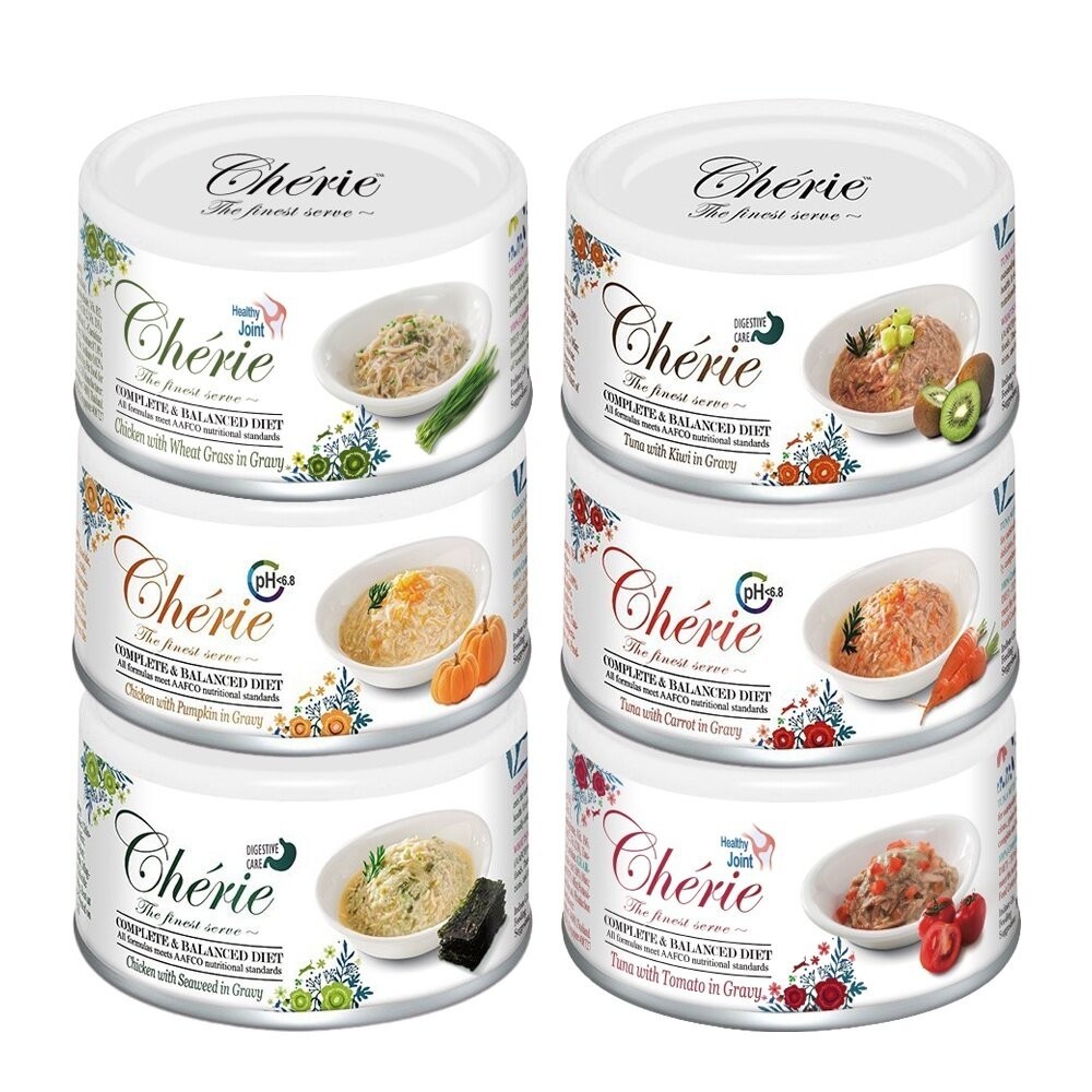 【台灣現貨免運】Cherie 法麗 全營養 全照護主食貓罐80g【24罐組】泌尿道/腸胃/關節/皮毛保健 幼貓慕斯罐 貓 | 蝦皮購物