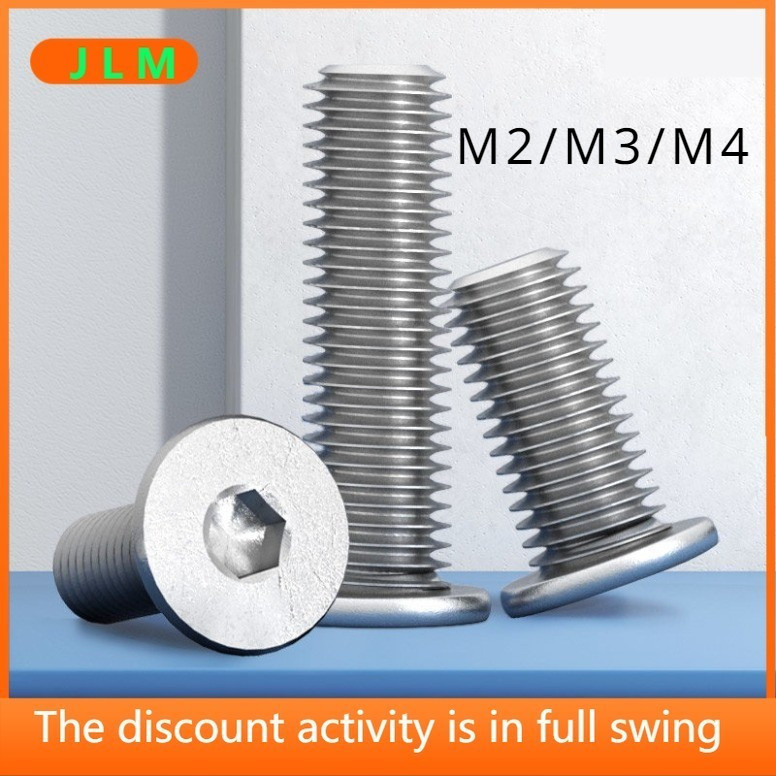 （JLME）大平頭扁平頭螺釘 M2/M3/M4 304不鏽鋼CM圓薄頭內六角螺絲 | 蝦皮購物