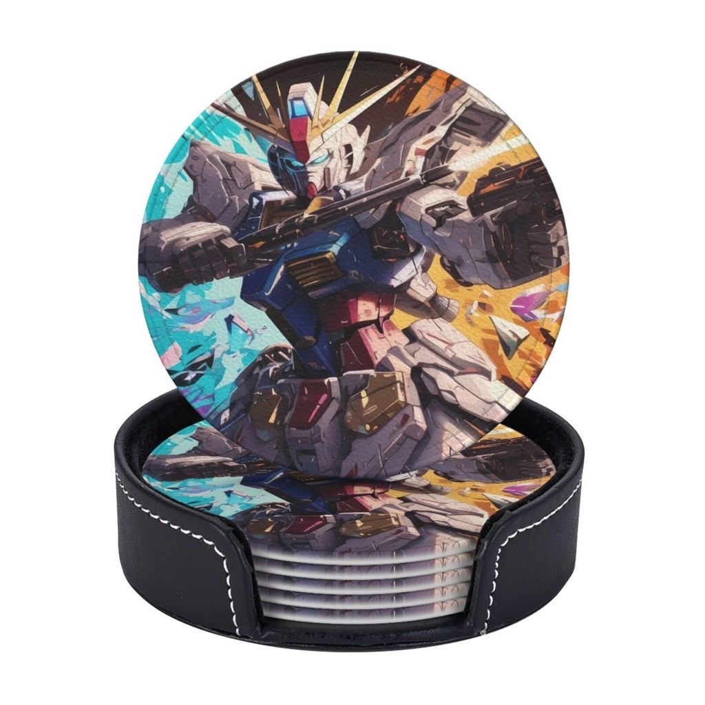 Gundam Coasters ,6 件帶支架的皮革杯墊,保護家具免受水印划痕和損壞 | 蝦皮購物
