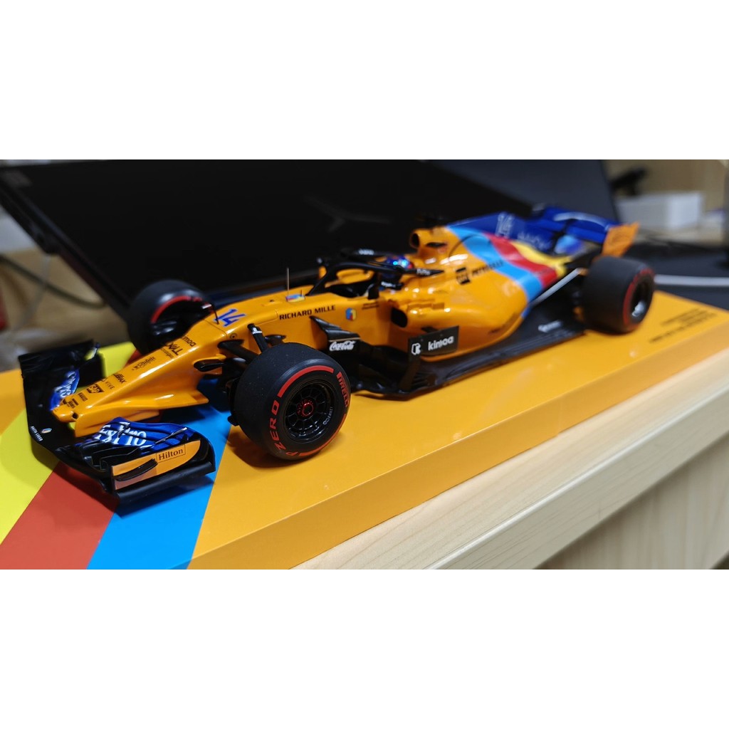 【現貨】禮盒版 1:18迷你切阿隆索2018阿布扎比告別賽邁凱倫MCL33 F1車模 僅拆擺，全新無瑕 可小刀 拍下無限 | 蝦皮購物