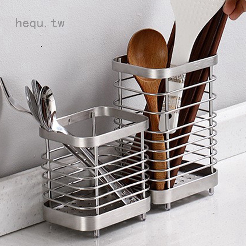 【Hequ】 掛牆式不鏽鋼筷子筒筷籠 加厚筷子籠筷子收納盒 廚房用品餐具瀝水架 | 蝦皮購物
