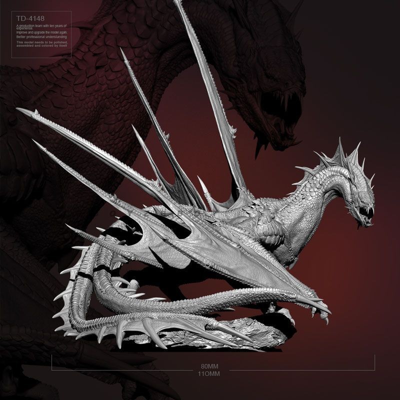 80mm 110mm ZBBOY監製 雙劍尾母龍 樹脂兵人 白模 TD-4148# | 蝦皮購物