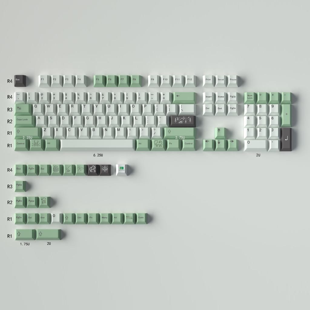 DIY鍵帽#GMK November Fog十一月迷霧鍵帽綠色櫻桃原廠大全套PBT熱昇華 | 蝦皮購物