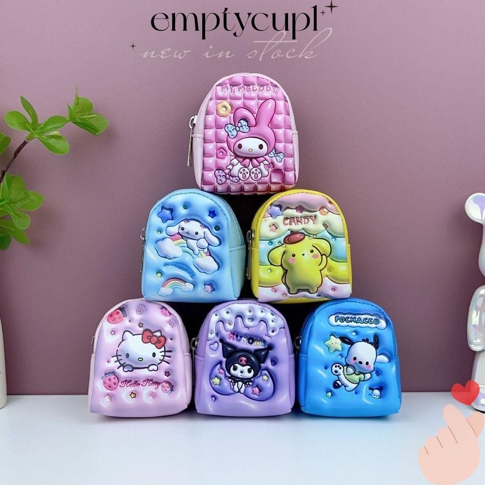 EMPTYCUP耳機包,卡通人物Sanrio家族零錢包,Kuromi/旋律立體PU硬幣袋 | 蝦皮購物