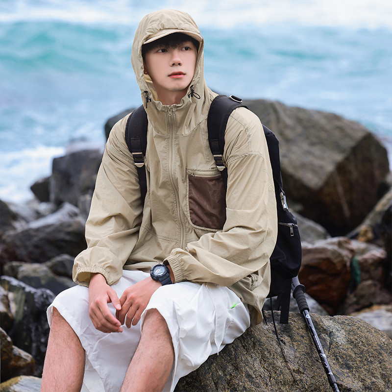 男防晒衣 UPF50+2024新款 夏季男士戶外防晒衣工裝 寬鬆運動 皮膚衣 百搭款夏天薄夾克外套 | 蝦皮購物