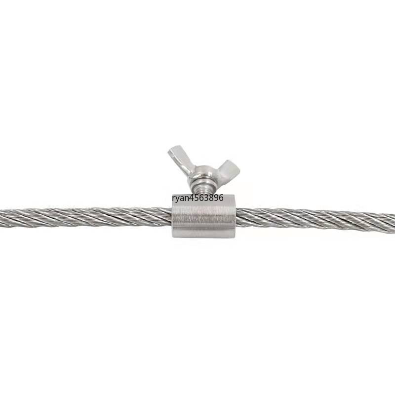 【臺灣出貨】購滿199出貨304不鏽鋼鋼絲繩蝴蝶扣鋼絲繩 夾頭圓孔夾頭扣護欄專用 | 蝦皮購物