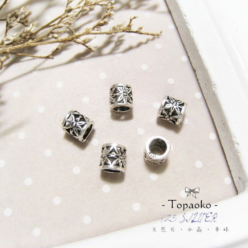 《晶格格的多寶格》S925純銀刻紋圓管【N2071】約5.7*5mm素銀圓管手工材料DIY串珠配件 | 蝦皮購物