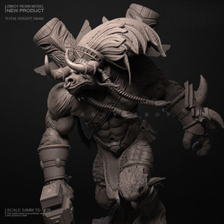 54mm ZBBOY監製 魔牛戰士 樹脂兵人 白模 TD-3726 | 蝦皮購物