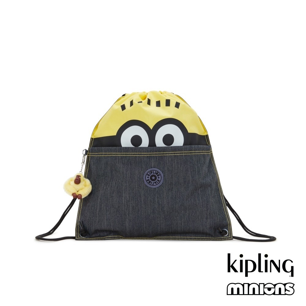 KIPLING x MINIONS 小小兵牛仔造型拉鍊束口袋後背包-SUPERTABOO | 蝦皮購物