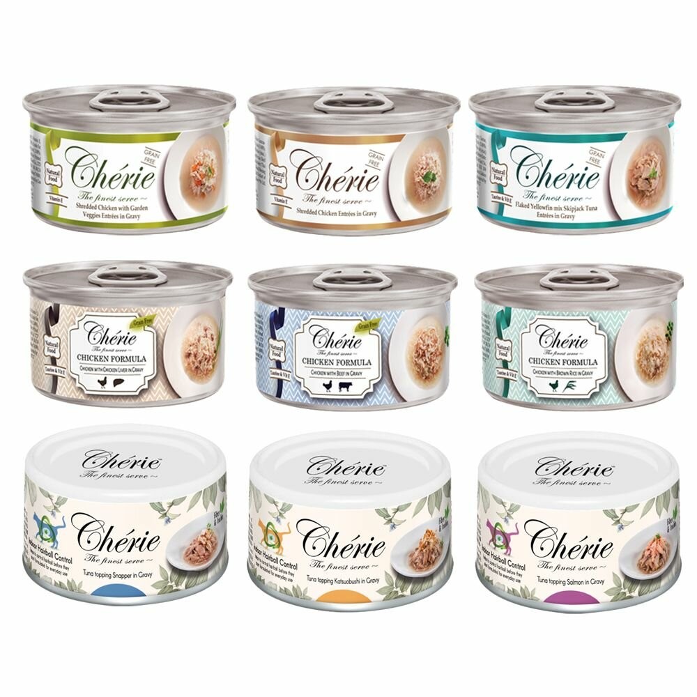 【24罐組】Cherie 法麗 微湯汁全系列 80g 內貓排毛配方 添加湯汁補水 低過敏源 貓罐頭♡喵王國寵物店♥ | 蝦皮購物
