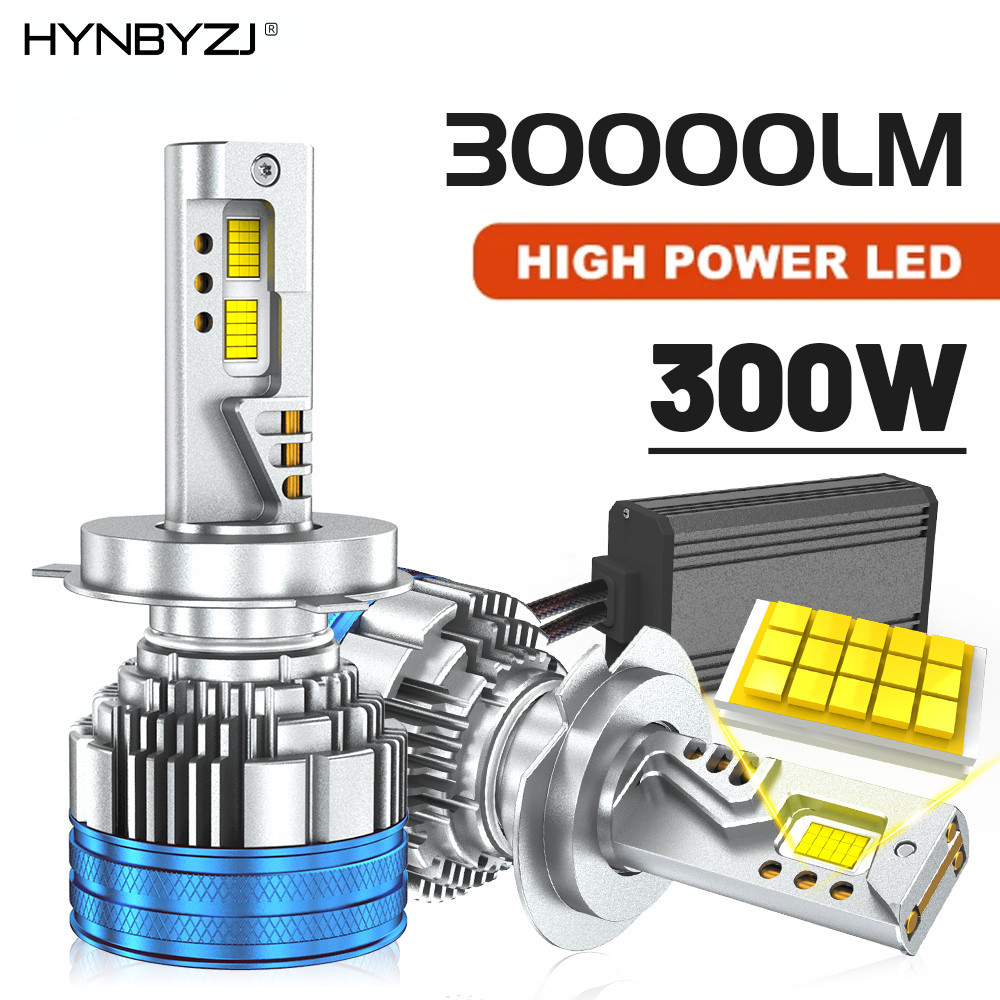 HYNBYZJ 2PCS 高亮 300W Led 大燈 30000LM H7 H4 H11 Led 大燈燈泡 3 銅管 | 蝦皮購物