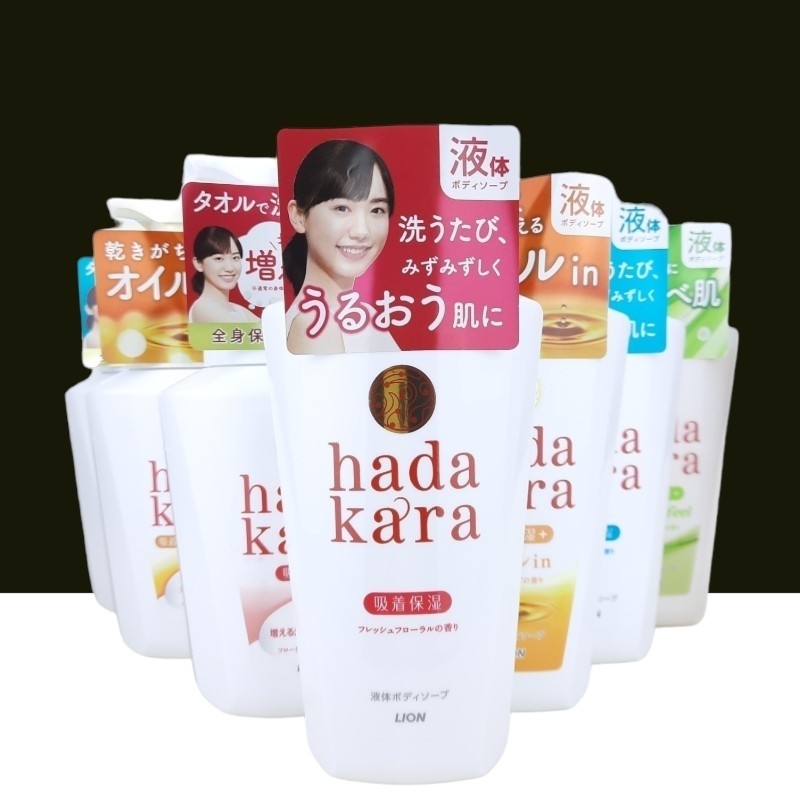 日本 LION 獅王 hada kara 保濕 沐浴乳 500ml 沐浴慕斯 沐浴泡泡 泡沫沐浴 | 蝦皮購物