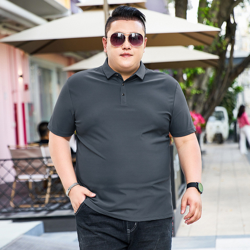 M-9XL 大碼POLO衫 翻領T恤 大尺碼POLO衫夏季冰絲肥佬短袖t恤男翻領加肥加大POLO衫胖子特大號寬鬆短袖大 | 蝦皮購物