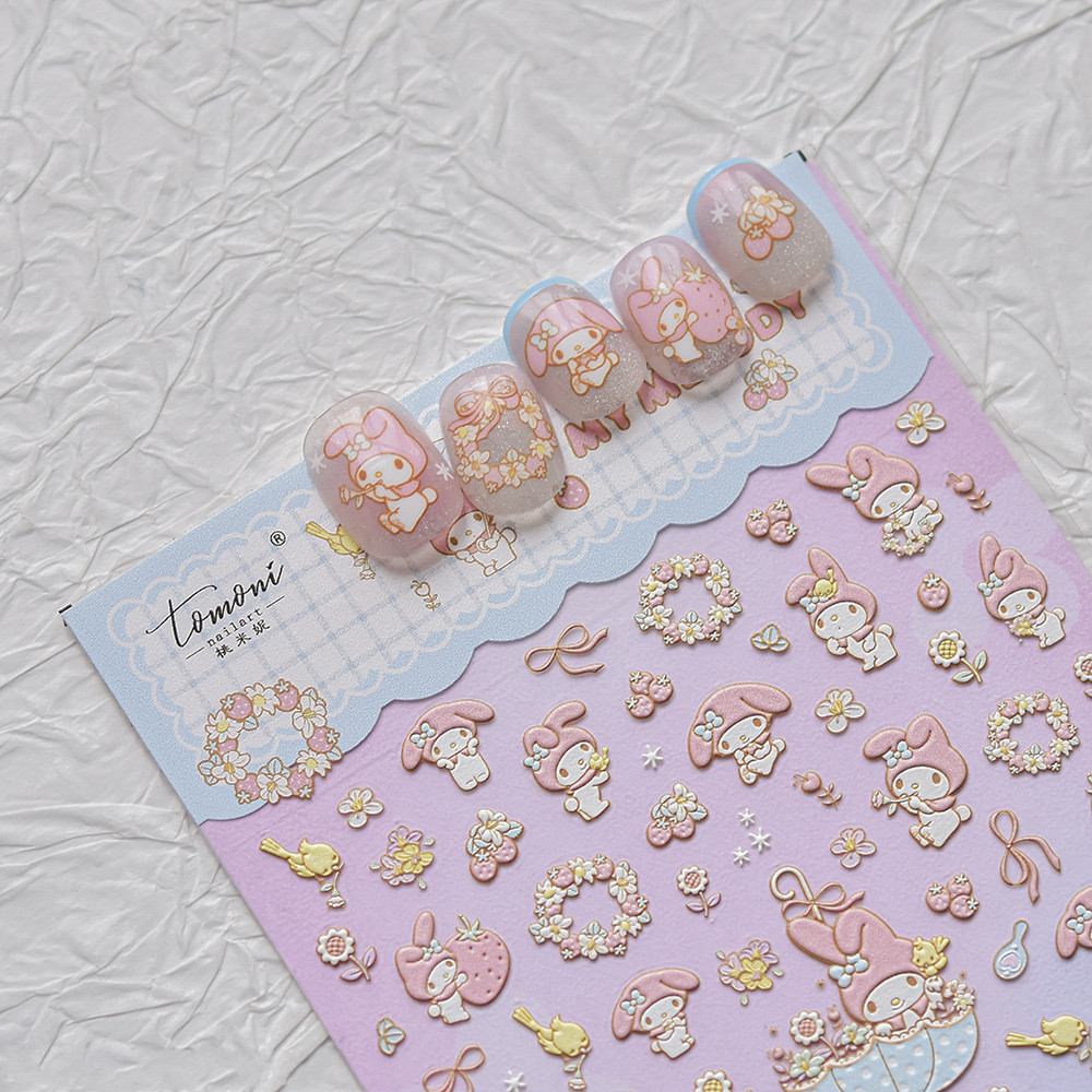 【Meow.Sensei】三麗鷗&tomoni合作款浮雕美甲貼紙正版聯名SAN系列013美樂蒂 | 蝦皮購物