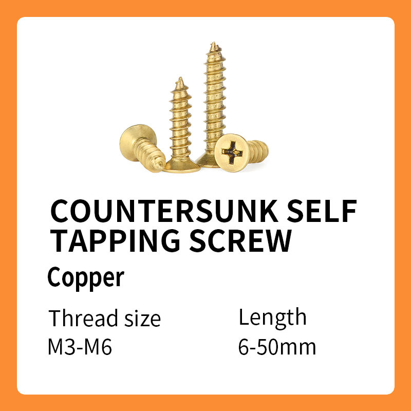 黃銅十字沉頭自攻螺絲,金色平頭螺絲,木螺絲m3/m3.5/m4/m5/m6*l6-50mm | 蝦皮購物