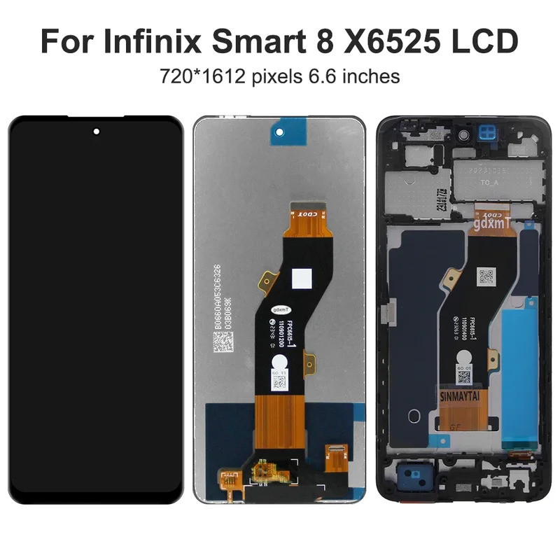 適用於 Infinix Smart8 X6525 LCD 顯示屏觸摸屏數字化儀組件更換的 8 6.6'' | 蝦皮購物