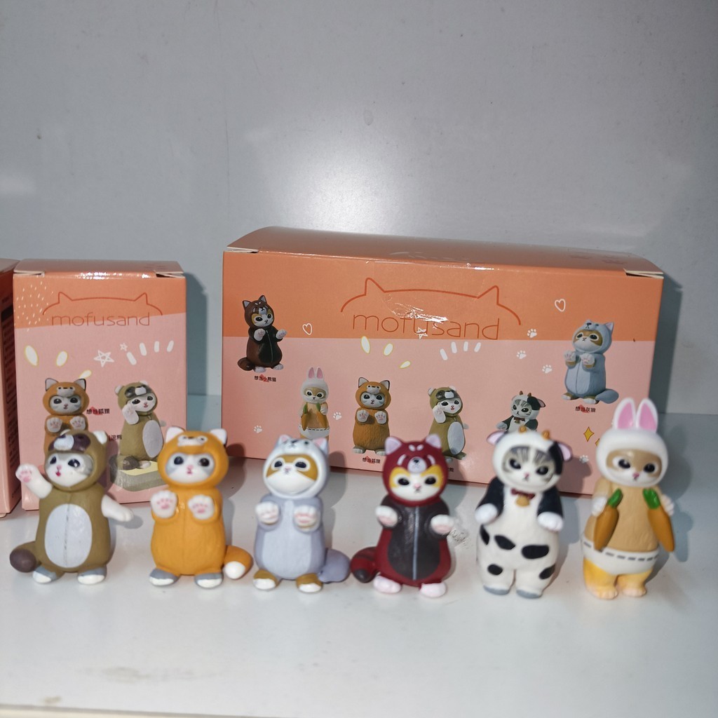 【FUN】6款 mofusand萌粒變裝動物系列 盒玩 公仔 盲盒 貓福公仔 抓娃機公仔 模型擺件 手工DIY素材 | 蝦皮購物