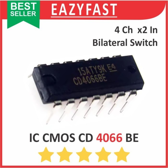 Ic CMOS CD 4066 BE DIP 2x 4 通道 4Ch 雙邊開關繼電器 NO NC CD4066BE CD | 蝦皮購物