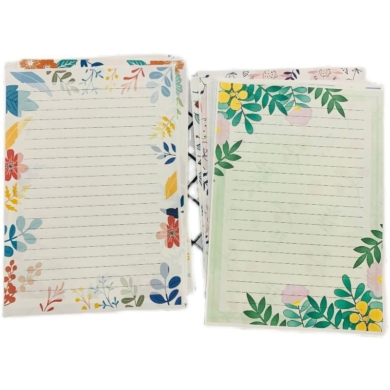 [快速出貨][1734人收藏]A4文藝小清新碎花橫綫信紙浪漫錶白彩色情書信箋唯美花邊紙書寫紙 | 蝦皮購物